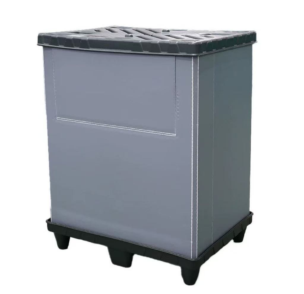 Glossy Plastic Pallet Box 1200x1000x290mm, Foldable & Durable